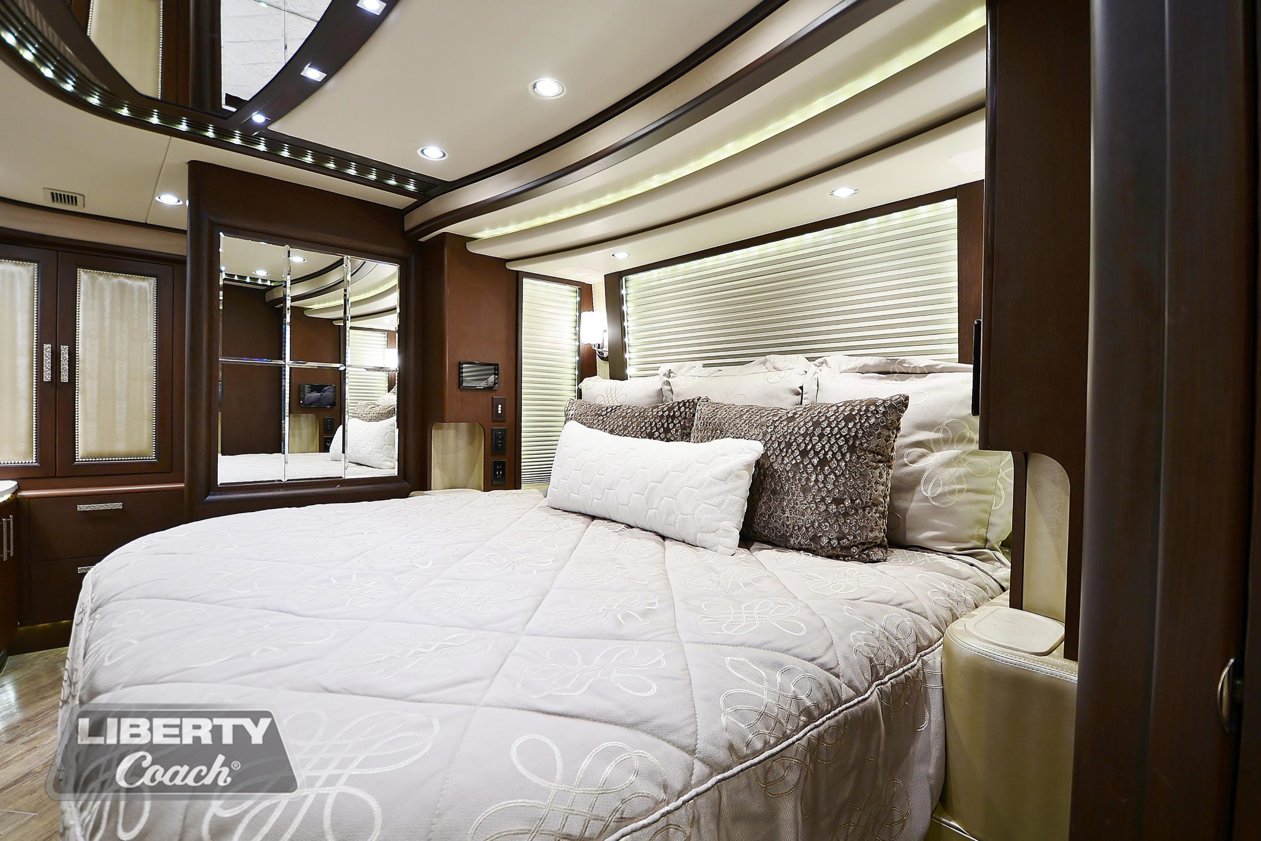 Liberty-Coach-5382-Bedroom-Overview - Custom Luxury Motorcoach