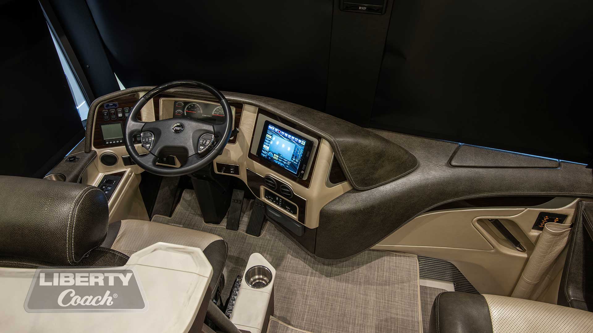 Liberty-Coach-5414-Cockpit-Gallery - Custom Luxury Motorcoach