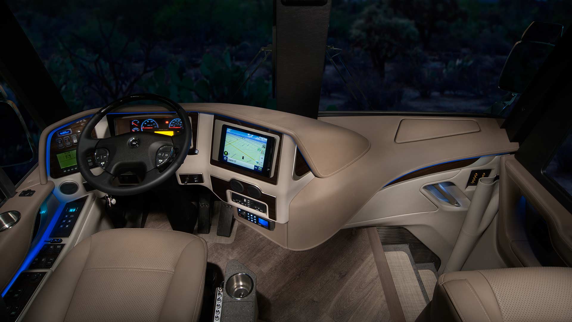 Liberty-Coach-795-Cockpit-3-Gallery - Custom Luxury Motorcoach
