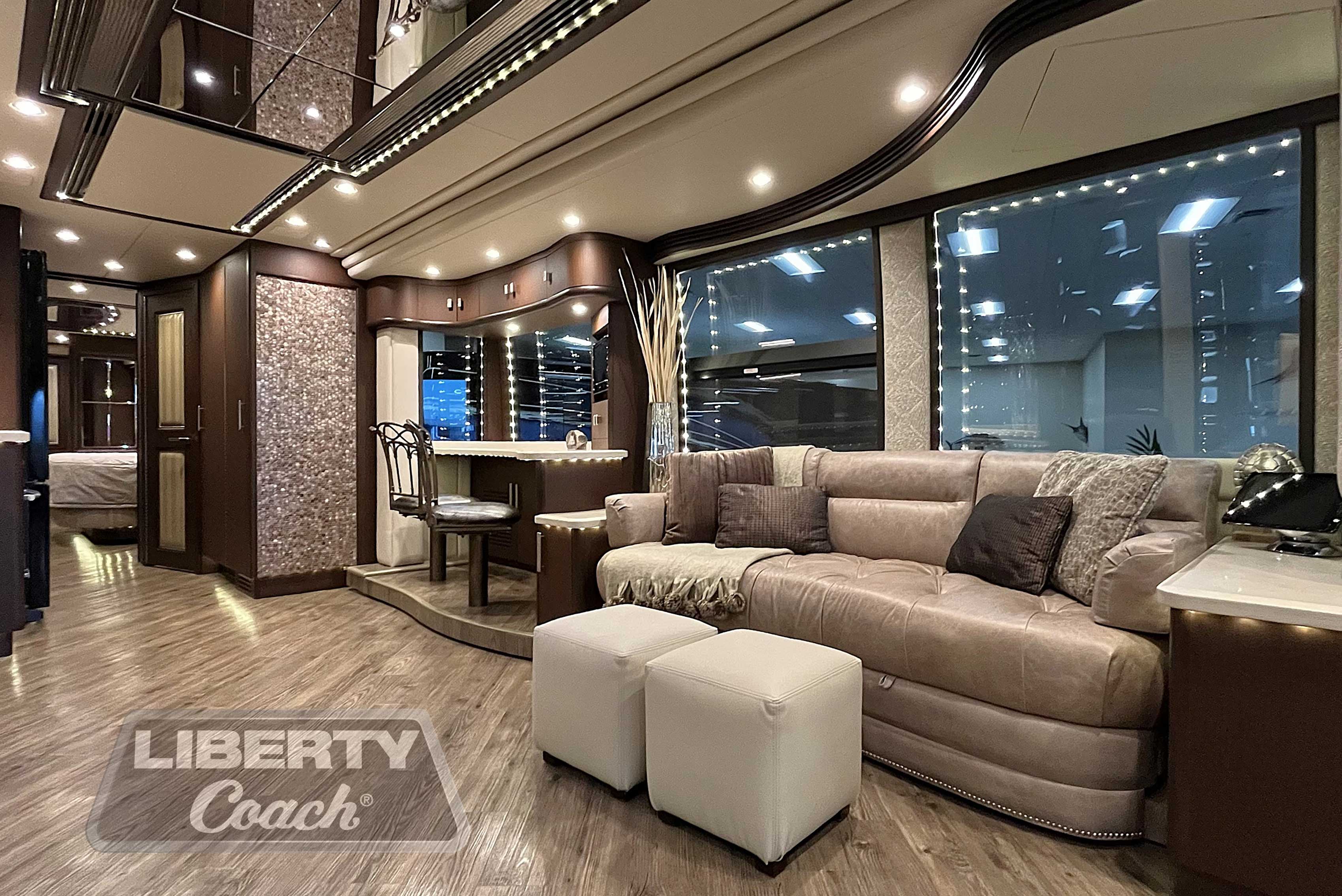 Liberty-Coach-5445-Dining-Overview - Custom Luxury Motorcoach