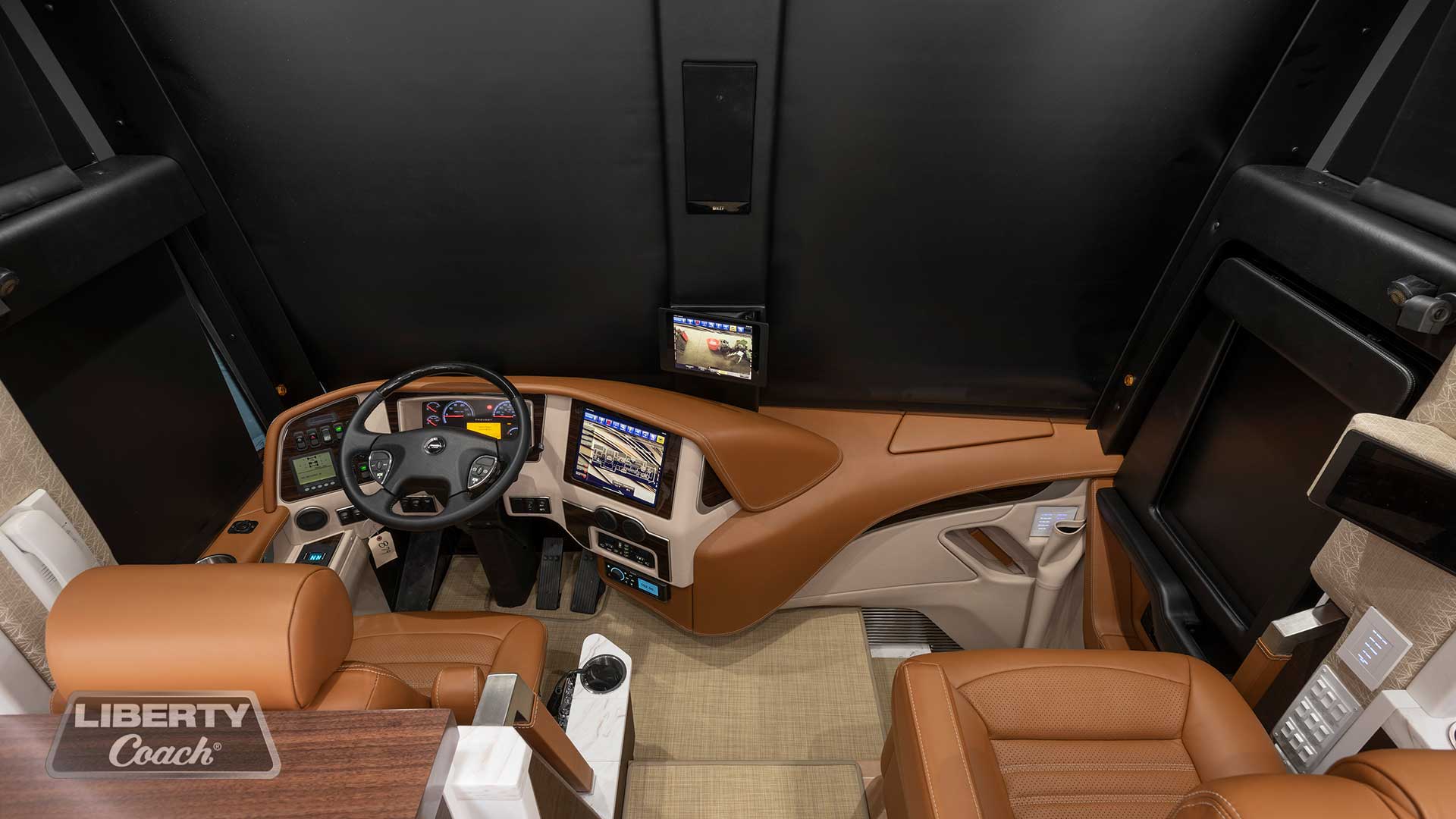 Liberty-Coach-5394-Cockpit-2-Gallery - Custom Luxury Motorcoach
