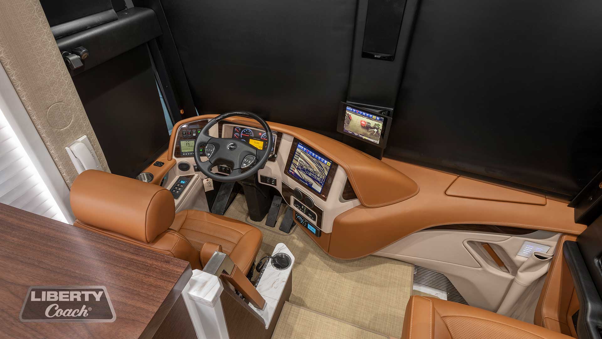 Liberty-Coach-5394-Cockpit-Gallery - Custom Luxury Motorcoach