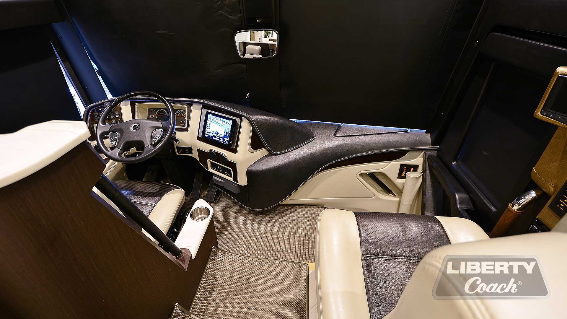 Liberty-Coach-5401-Cockpit-Gallery - Custom Luxury Motorcoach