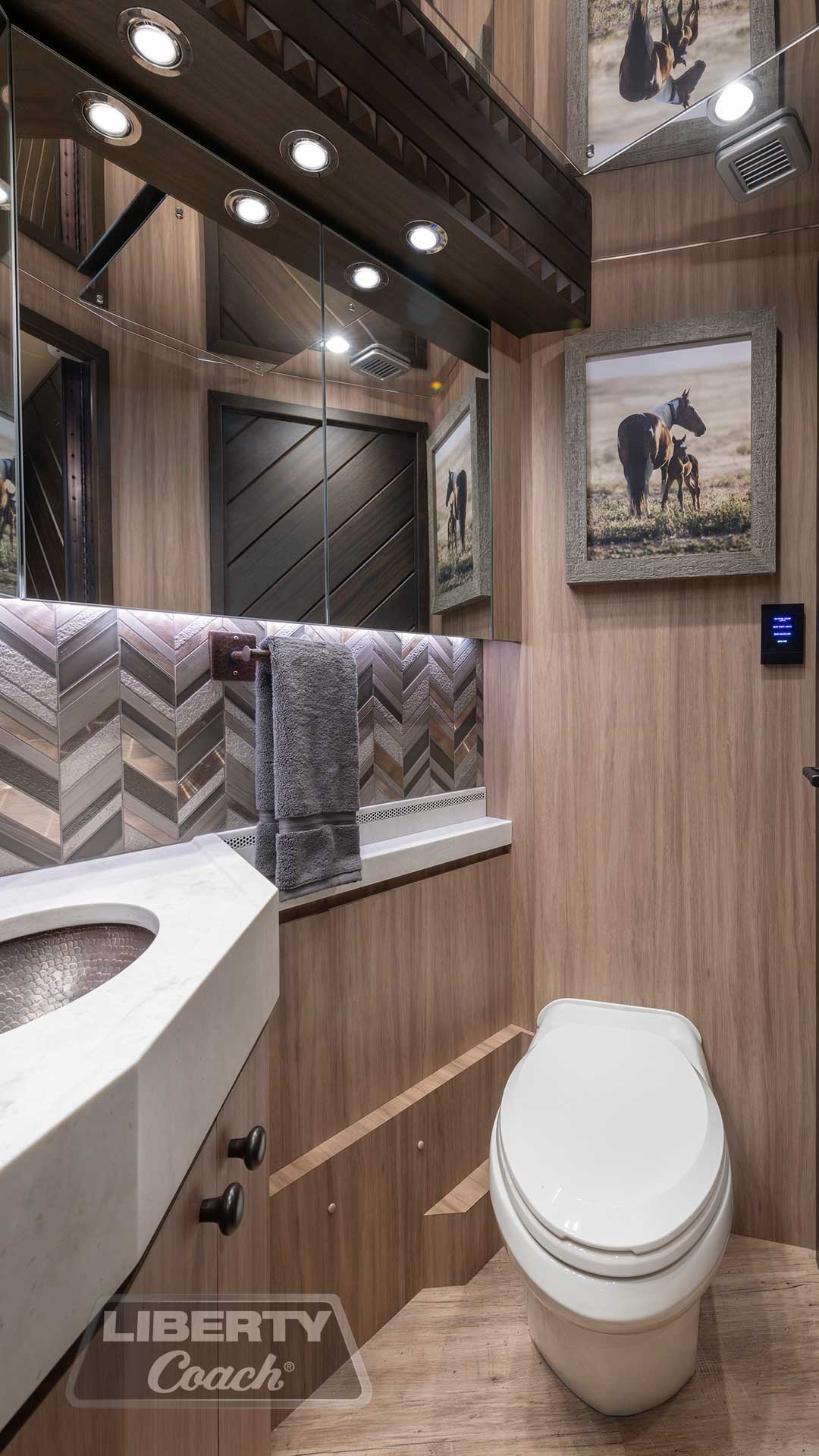 Liberty-Coach-906-Bathroom-Gallery - Custom Luxury Motorcoach