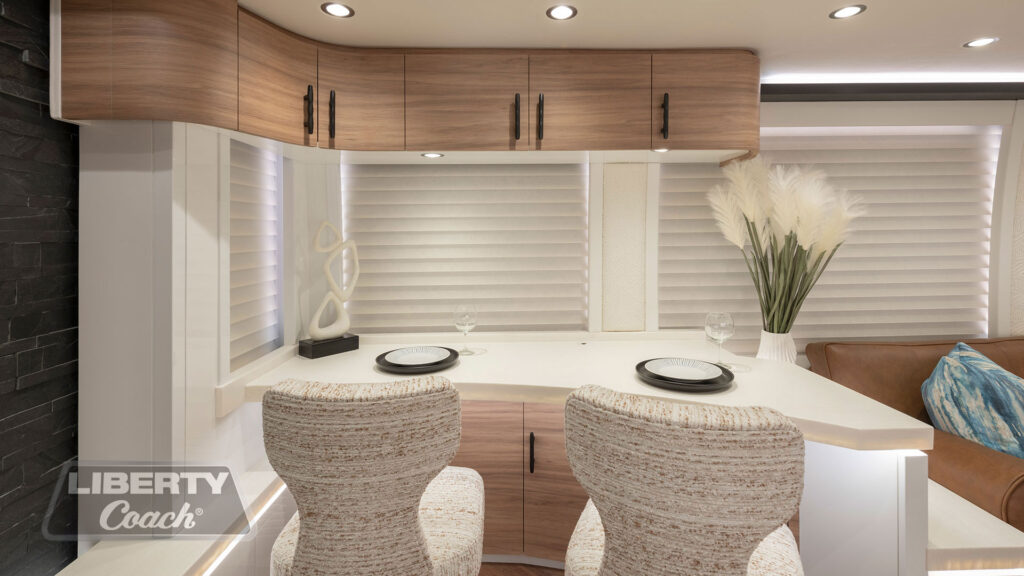 Liberty-Coach-909-Dining-Gallery - Custom Luxury Motorcoach