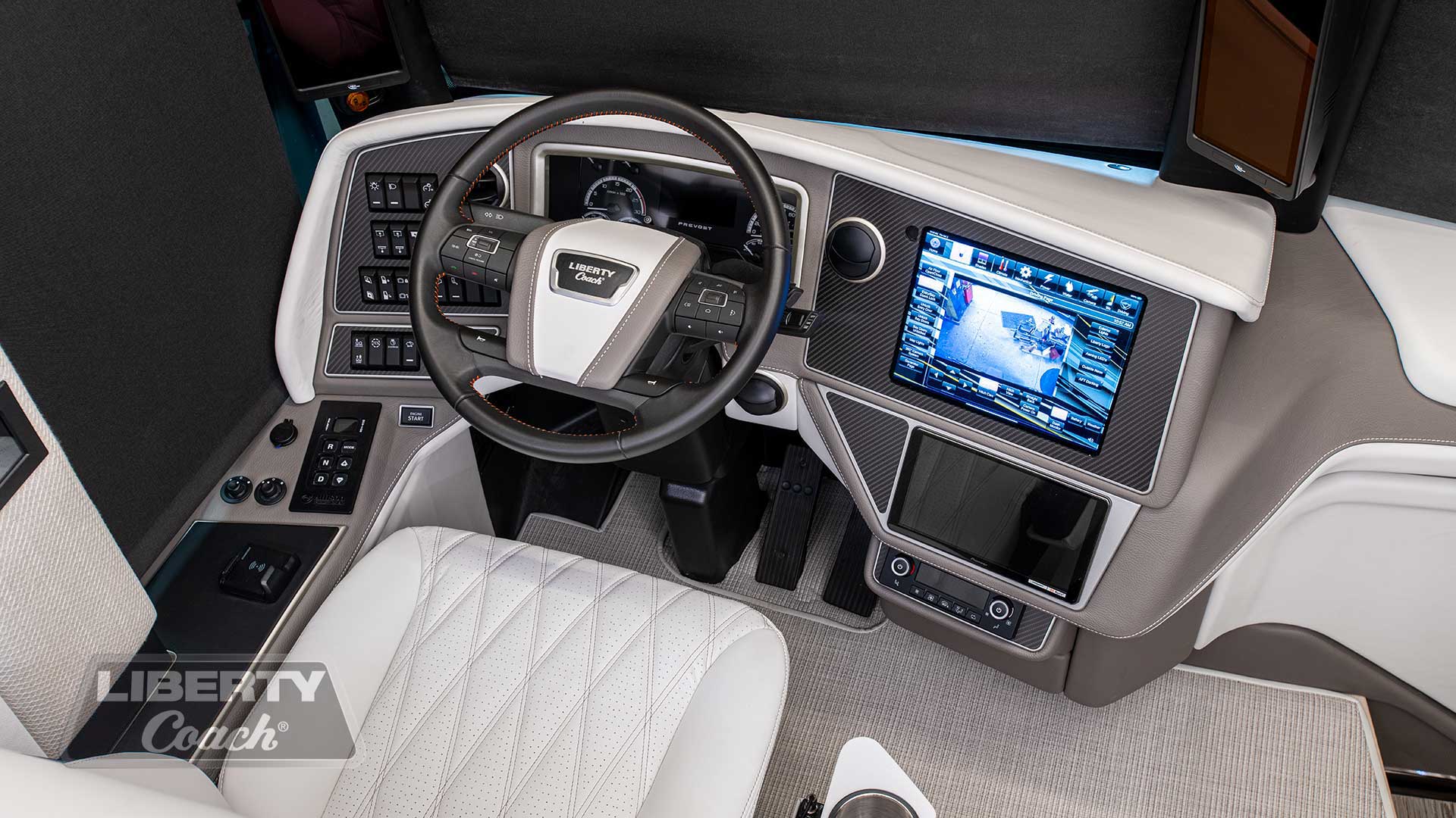 Liberty-Coach-915-Cockpit-Gallery - Custom Luxury Motorcoach