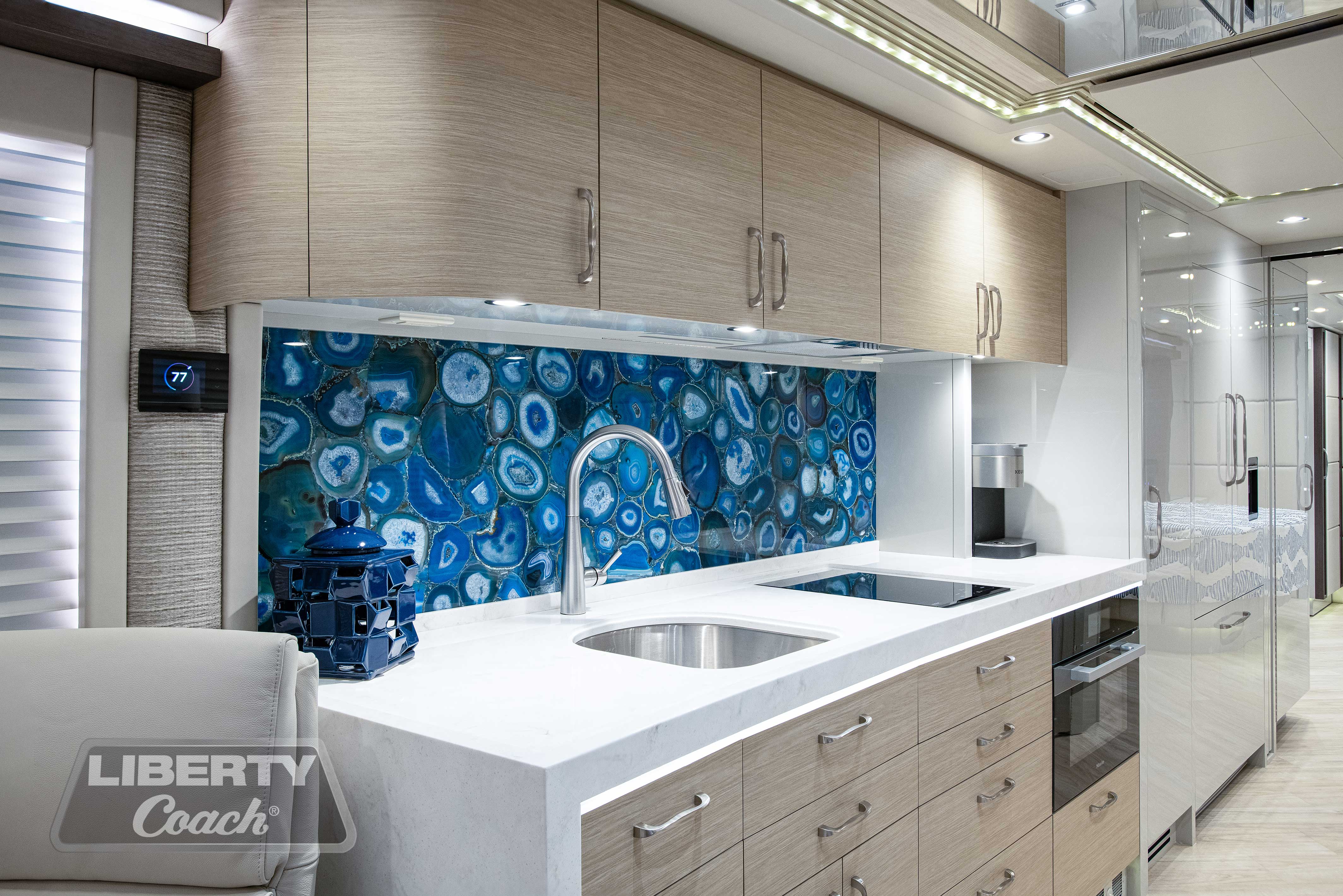 Liberty-Coach-916-Galley-Overview - Custom Luxury Motorcoach